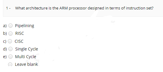 Solved 1 - What architecture is the ARM processor designed | Chegg.com