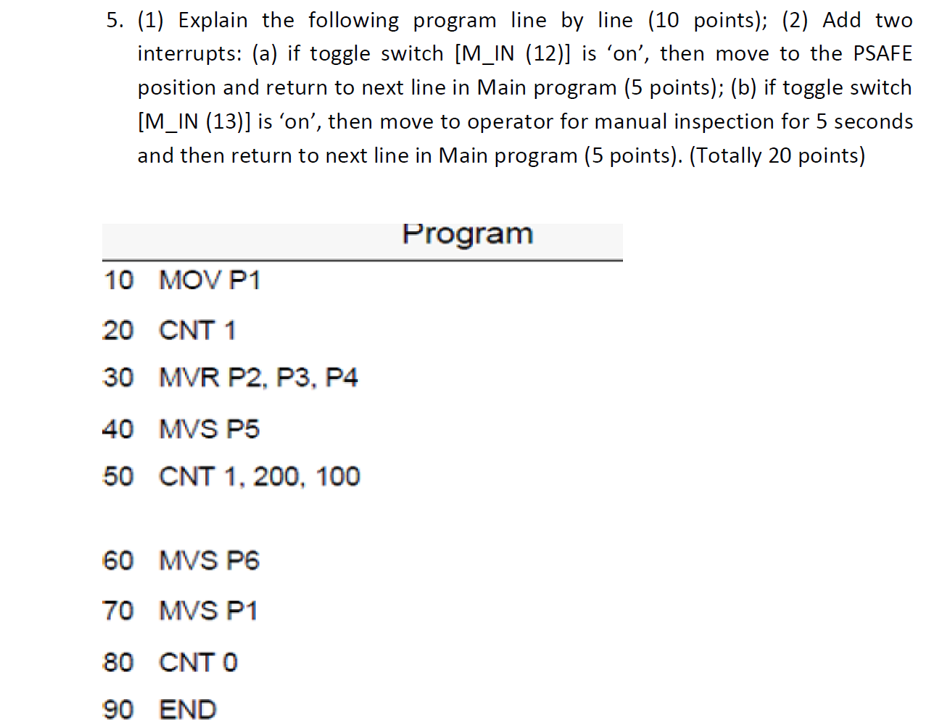 Solved 5. (1) Explain the following program line by line (10 | Chegg.com