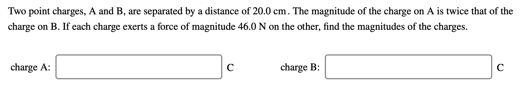 Solved Two point charges, A and B, are separated by a | Chegg.com