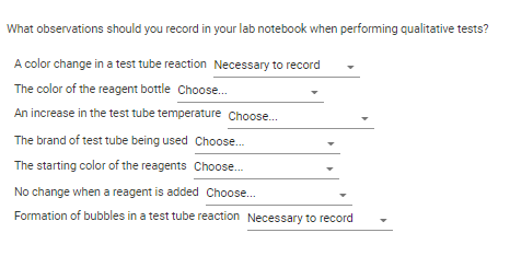 Solved What observations should you record in your lab | Chegg.com