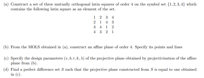 (a) Construct a set of three mutually orthogonal | Chegg.com