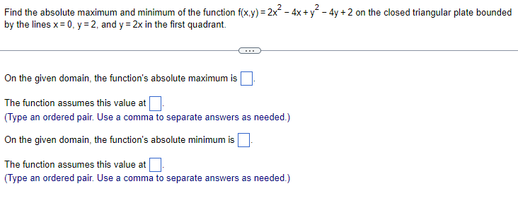 Find the absolute maximum and minimum of the function | Chegg.com