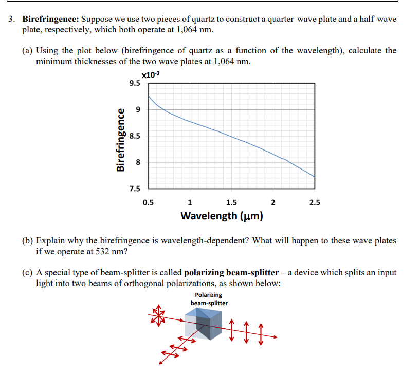 Birefringence: Suppose we use two pieces of quartz to | Chegg.com