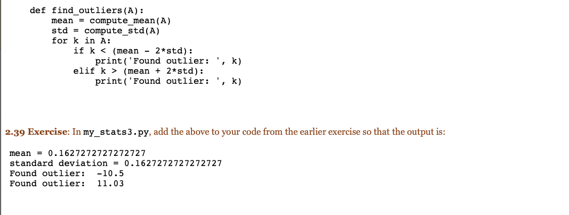 Solved import math def compute_mean(A): # Insert your code | Chegg.com