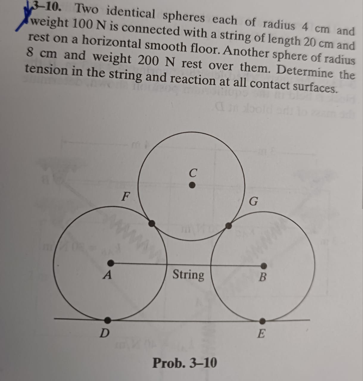 Solved Two identical spheres each of radius 4cma nd weight | Chegg.com