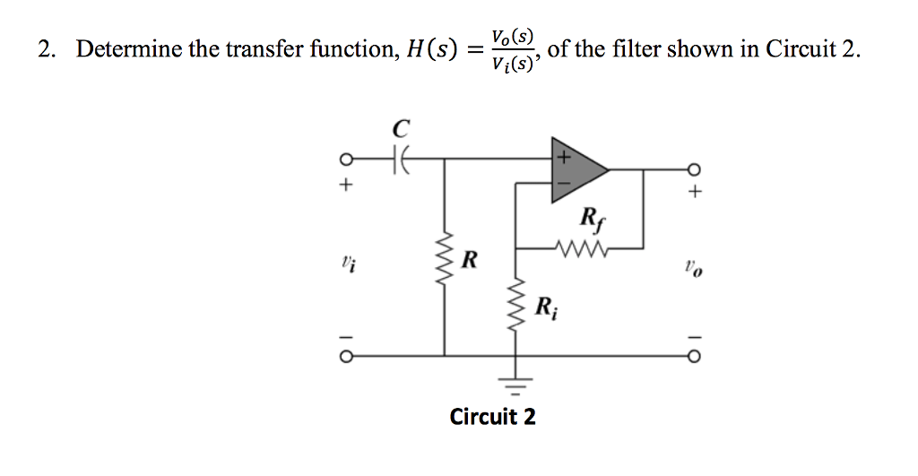 Solved Determine the transfer function, 𝐻(𝑠) = 𝑉𝑜(𝑠), | Chegg.com