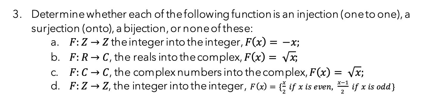 Solved a. 3. Determine whether each of the following | Chegg.com