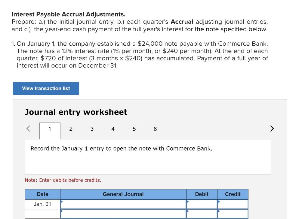 Solved Interest Payable Accrual Adjustments. Prepare: a.) | Chegg.com