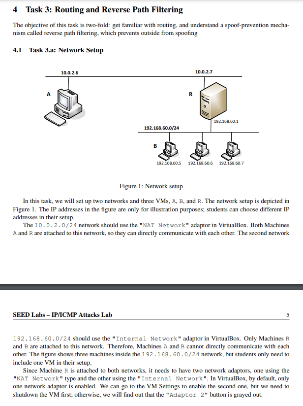 4 Task 3: Routing and Reverse Path Filtering The | Chegg.com