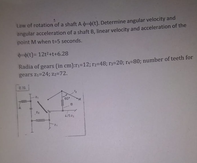 Solved Law of rotation of a shaft A oro(t). Determine | Chegg.com