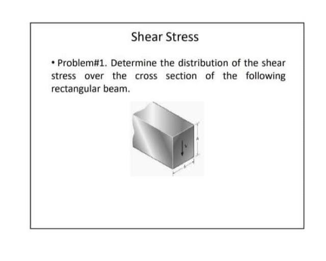 Solved - Problem\#1. Determine the distribution of the shear | Chegg.com