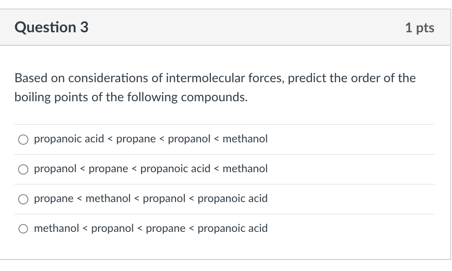 Solved Based on considerations of intermolecular forces, | Chegg.com