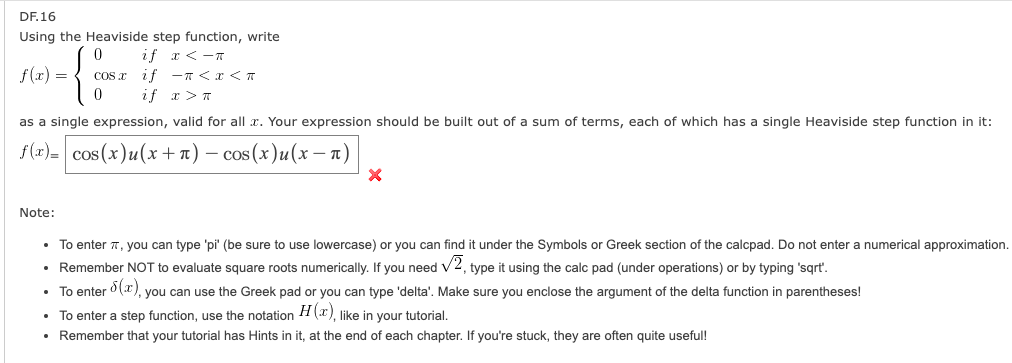 Solved DF.16 Using the Heaviside step function, write 0 if . | Chegg.com