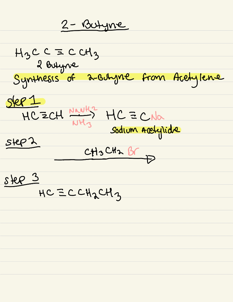 Solved 2- Butyne Носся с cң, 2 Фле Synthesis of 2-Butyne | Chegg.com
