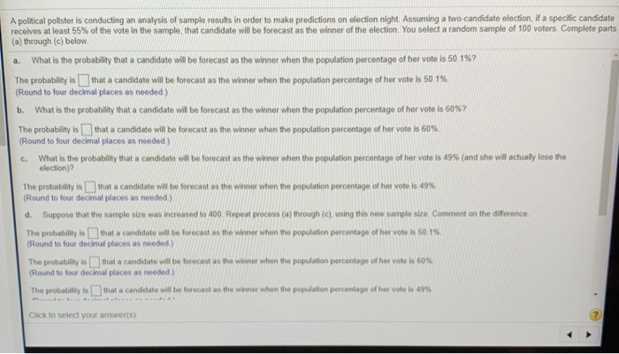 Solved A polical pollster is conducting an analysis of | Chegg.com