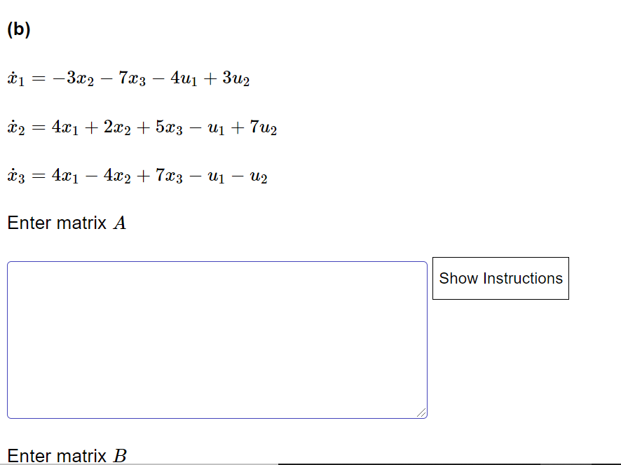 Solved For each of the following input-state systems, with | Chegg.com