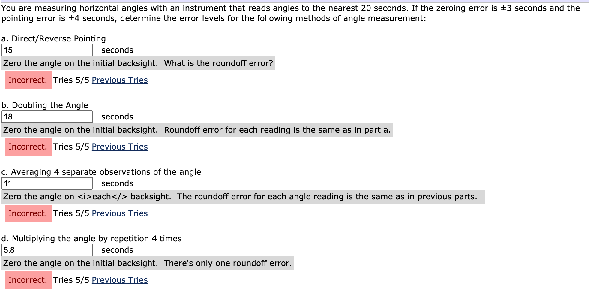 You are measuring horizontal angles with an | Chegg.com