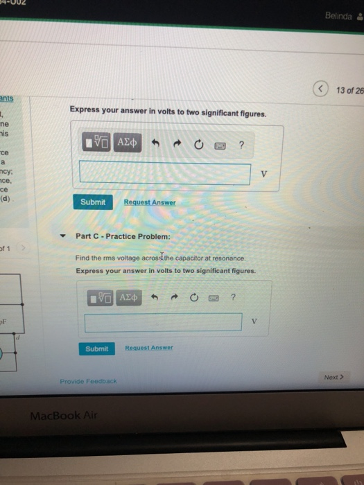 Solved Practice Problem 22.7 Constants The resonant response | Chegg.com