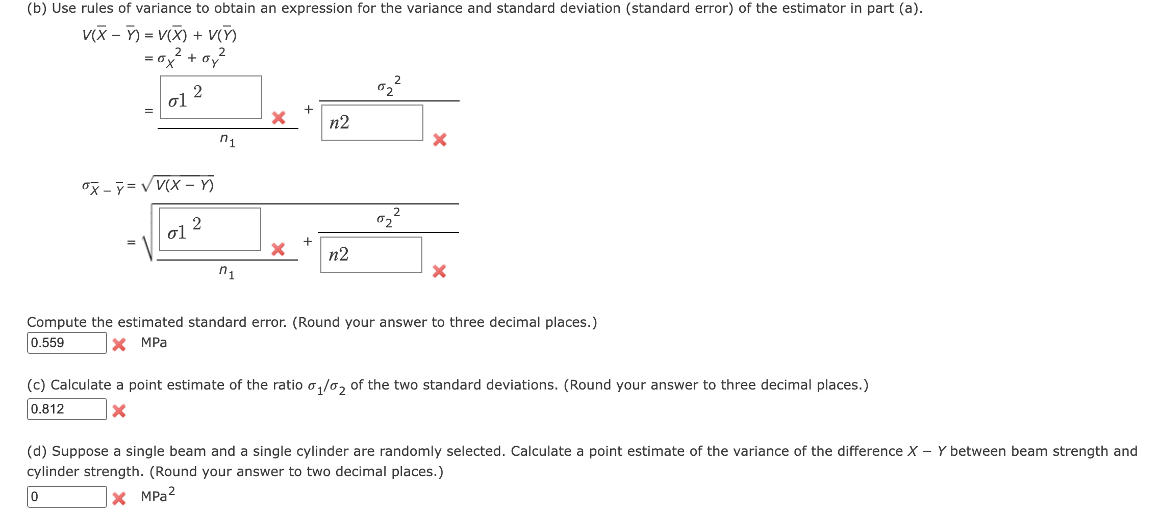 rior to obtaining data, denote the beam strengths by | Chegg.com