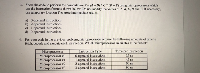 3. Show the code to perform the computation X=(A+B) | Chegg.com