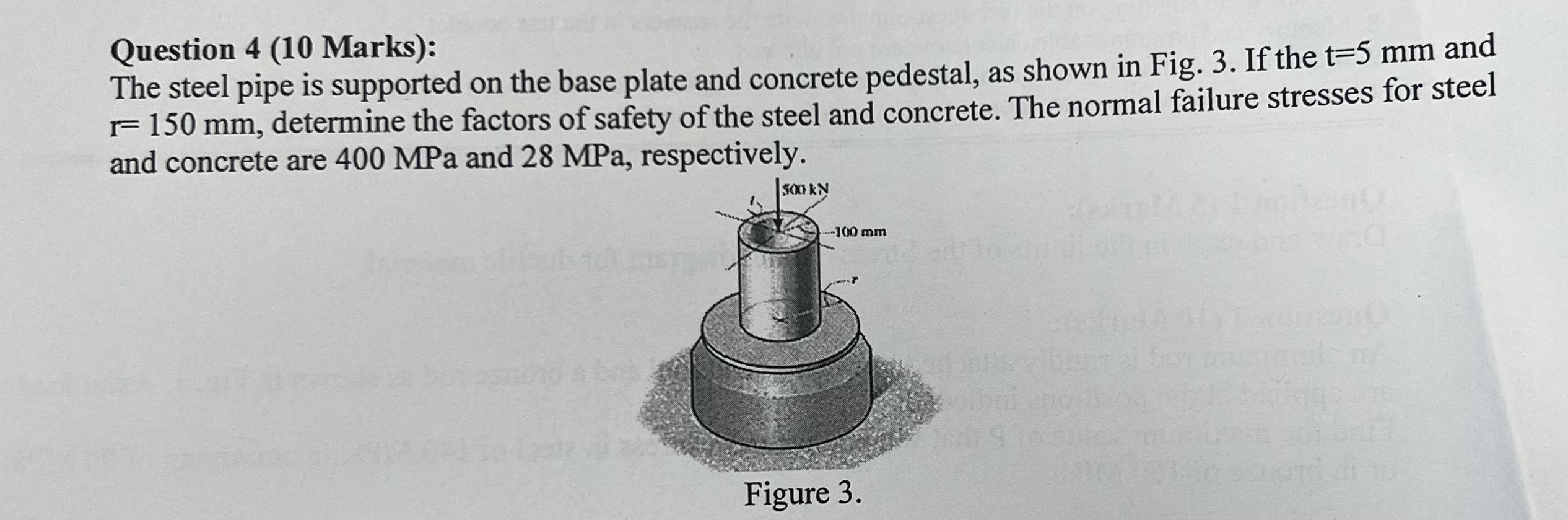 Solved Question 4 (10 Marks): The steel pipe is supported on | Chegg.com