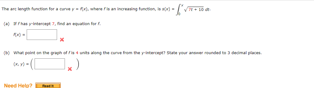 Solved The arc length function for a curve y=f(x), ﻿where f | Chegg.com