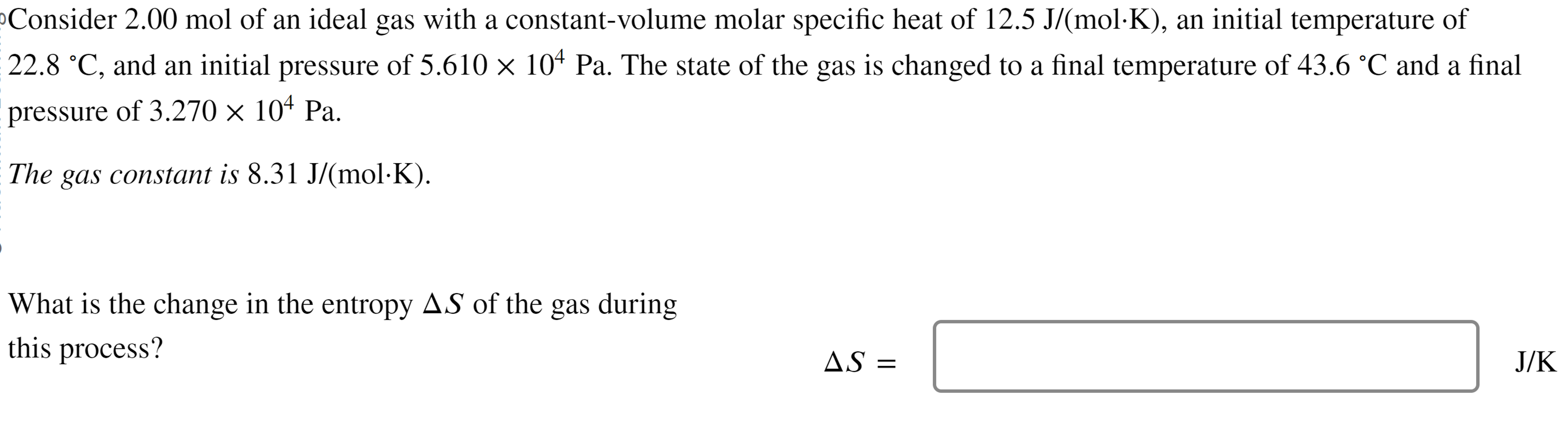 Solved Consider 2.00mol of an ideal gas with a | Chegg.com