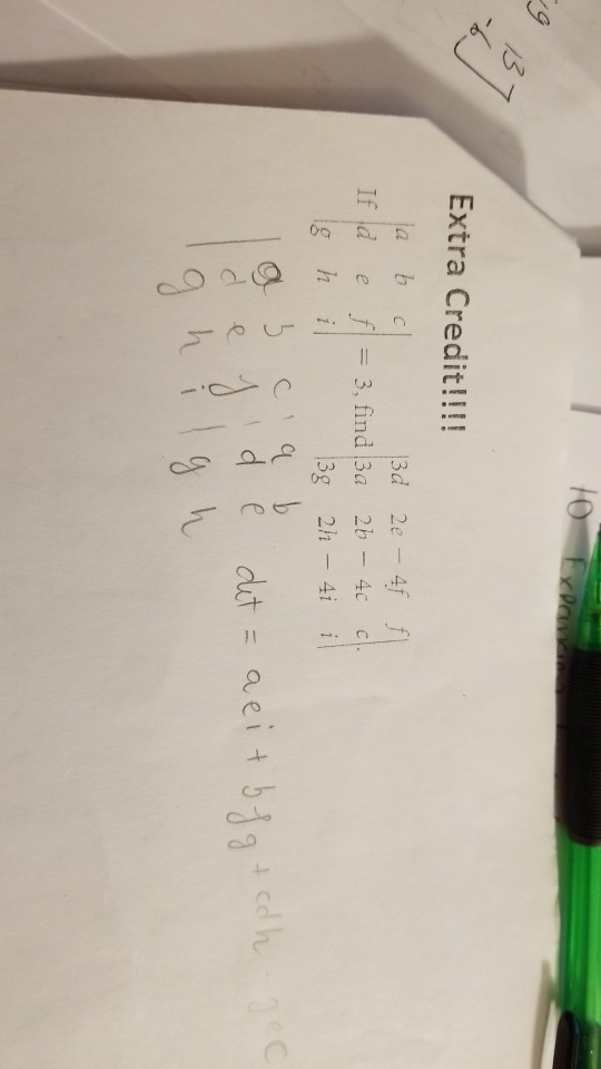 Extra Credit!!!! If d e f 3, find 3a 2b - 4 c Bg 2h | Chegg.com
