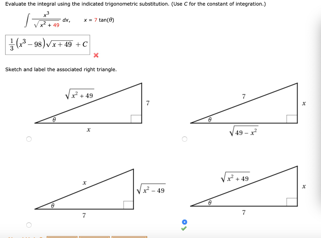 Solved Evaluate the integral using the indicated | Chegg.com
