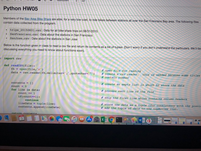 Python HW05 Members of the Bay Area Bike Share are | Chegg.com