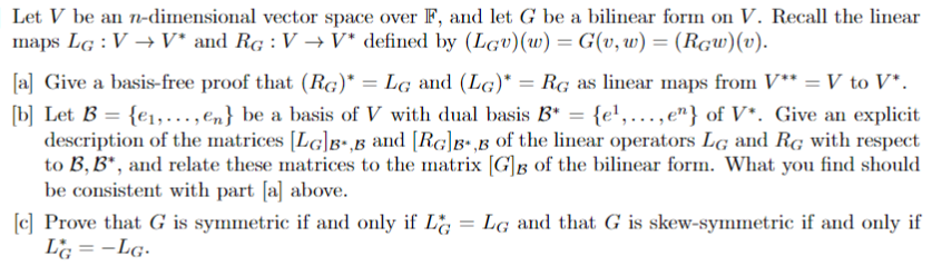 Solved Let V be an n-dimensional vector space over F, and | Chegg.com