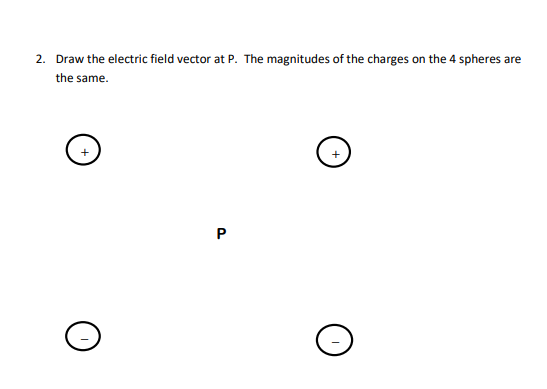 Solved 2. Draw the electric field vector at P. The | Chegg.com