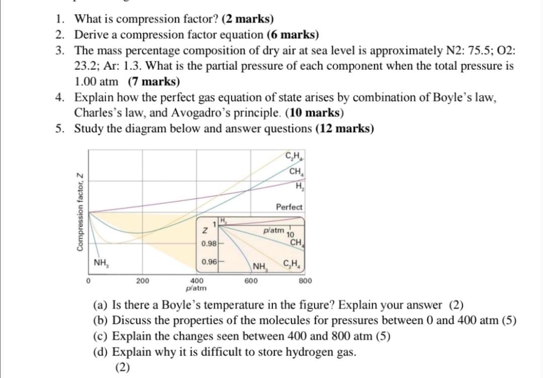Solved 1. What is compression factor? (2 marks) 2. Derive a | Chegg.com