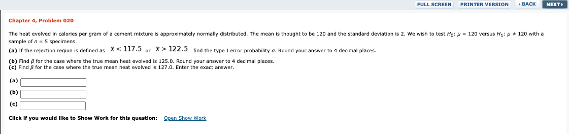 Solved FULL SCREEN PRINTER VERSION BACK NEXT Chapter 4, | Chegg.com