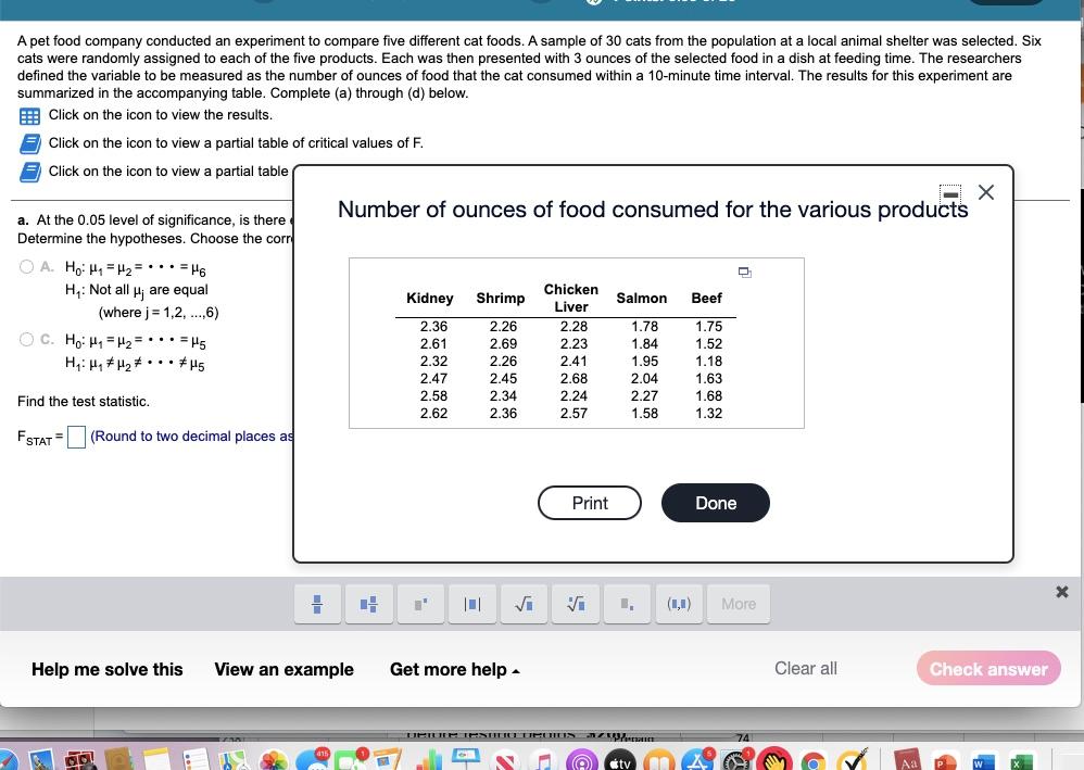 Solved A pet food company conducted an experiment to compare | Chegg.com