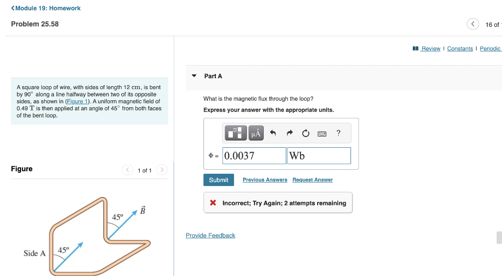 Solved A square loop of wire, with sides of length 12 cm, is | Chegg.com