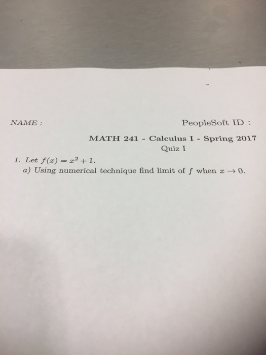 Solved Let f(x) = x^2 + 1. Using numerical technique find | Chegg.com