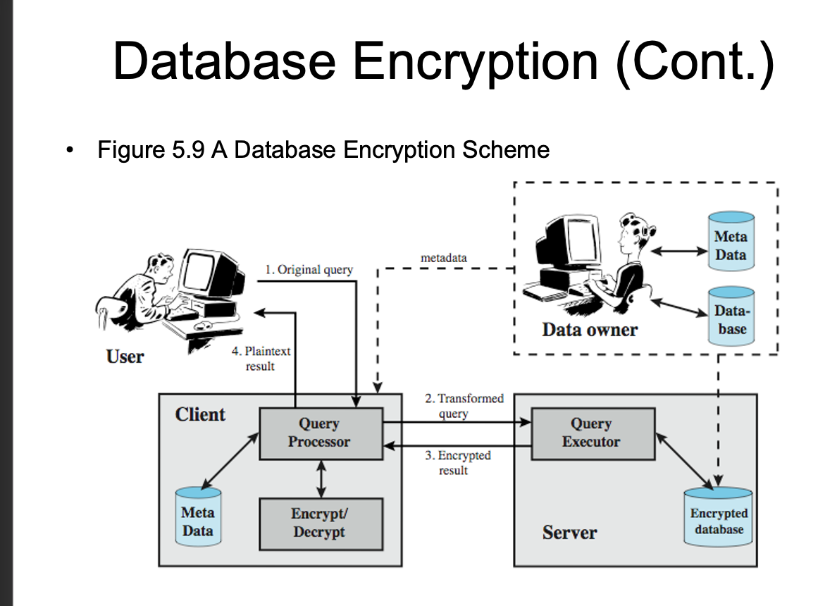 Solved Database Encryption (Cont.) Figure 5.9 A Database | Chegg.com