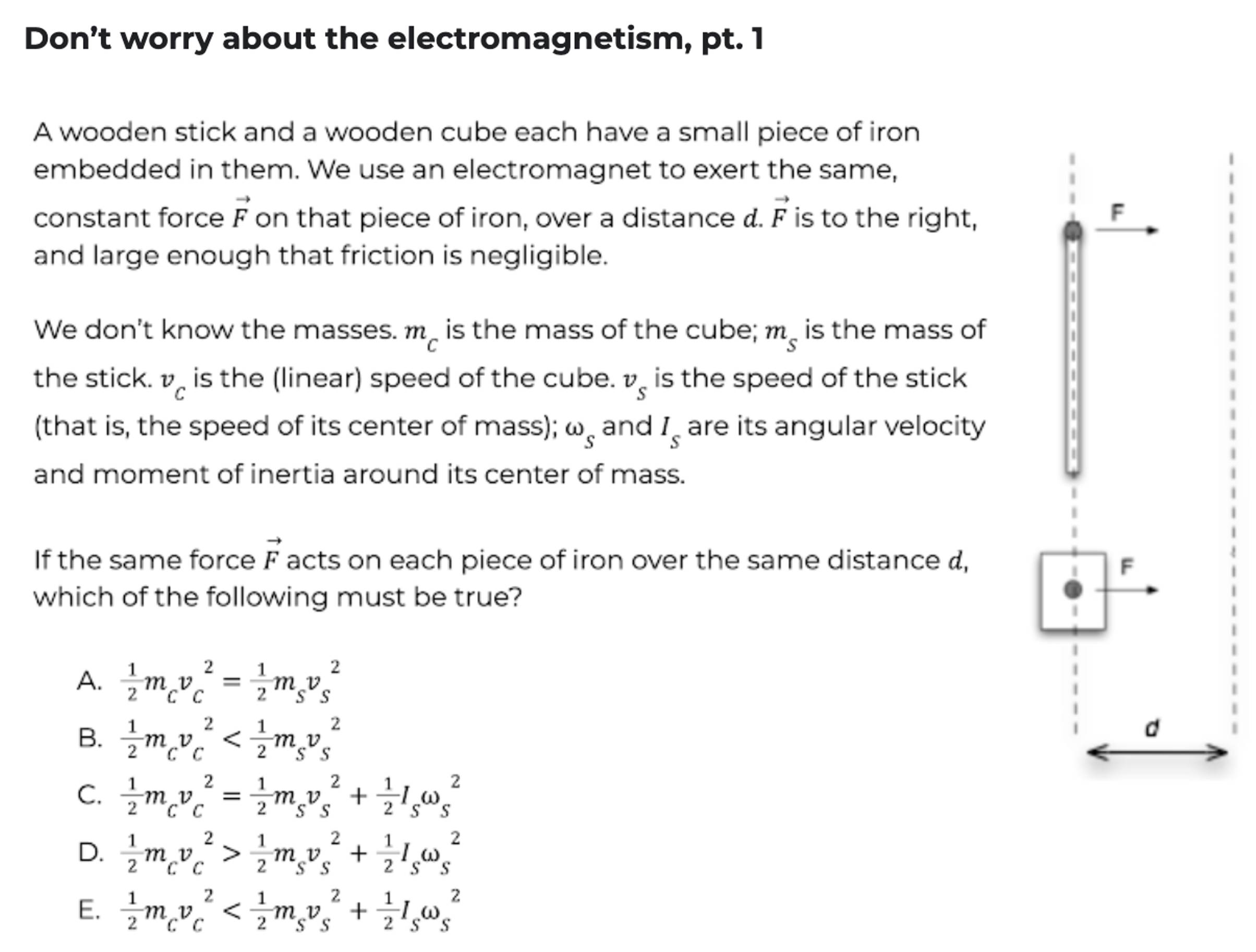 Solved Don't worry about the electromagnetism, pt. 1A wooden | Chegg.com