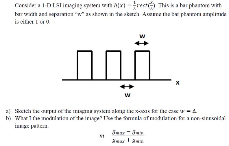 Solved Consider a 1-D LSI imaging system with | Chegg.com