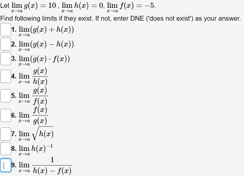 Solved 1-a 2a wa 2a 2-a 2-a ->a Let lim g(2) = 10 , lim h(x) | Chegg.com