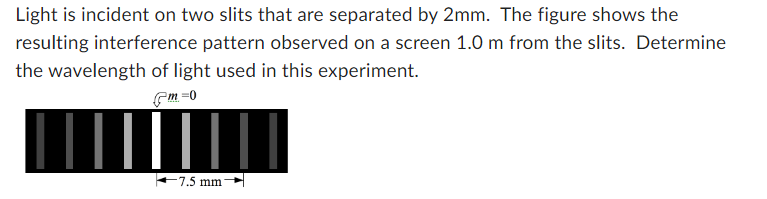 Solved Light is incident on two slits that are separated by | Chegg.com