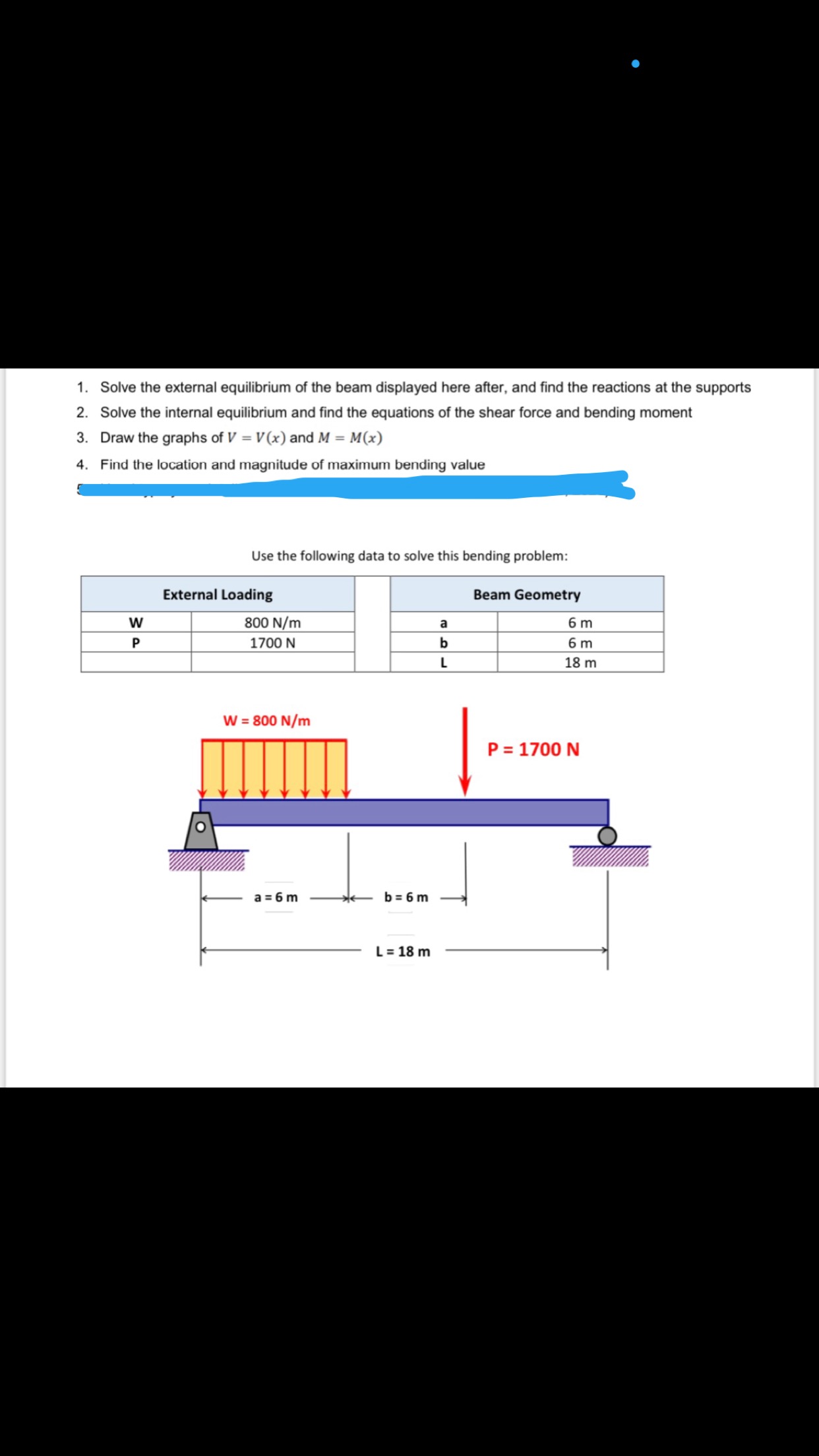 Solved 1. Solve the external equilibrium of the beam | Chegg.com
