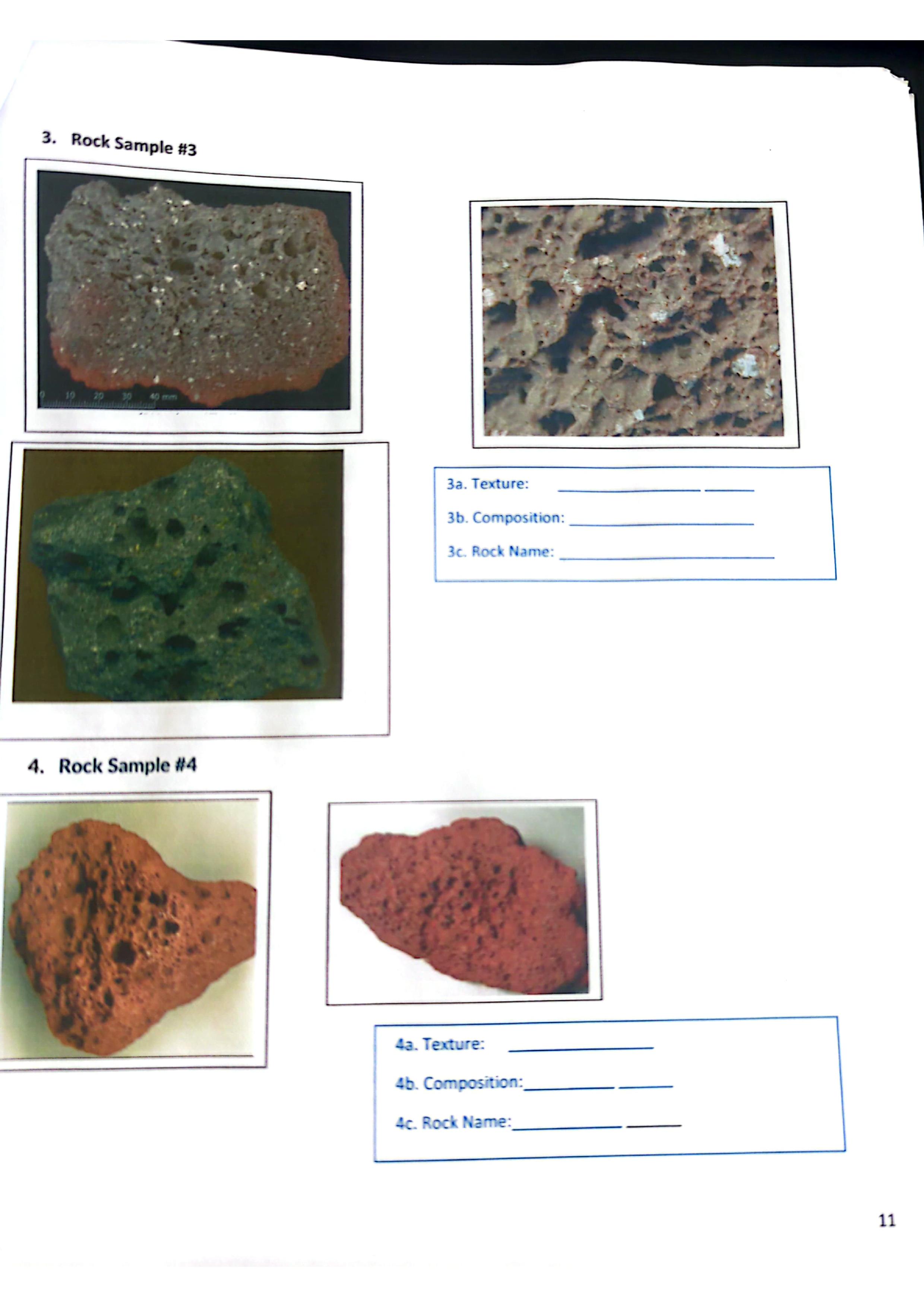 Solved 3. Rock Sample \#3 3a. Texture: 3b. Composition: 3c. | Chegg.com