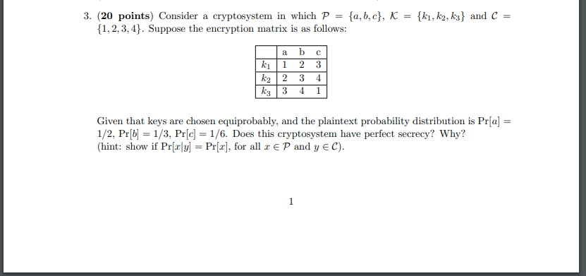 Solved a, b, c, K{k1, k2, k3} and C 3. (20 points) Consider | Chegg.com