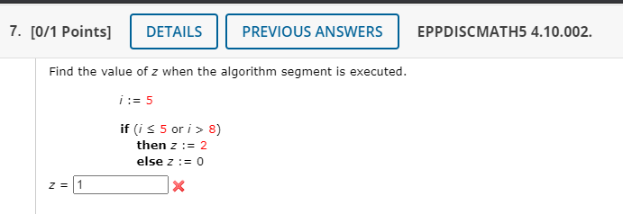 Solved 7. [0/1 Points) DETAILS PREVIOUS ANSWERS EPPDISCMATH5 | Chegg.com