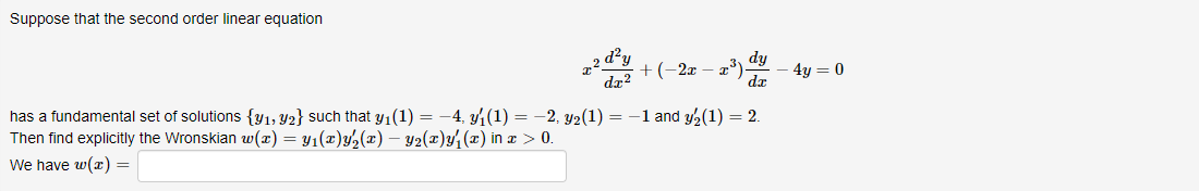 Solved Suppose that the second order linear equation 72 day | Chegg.com