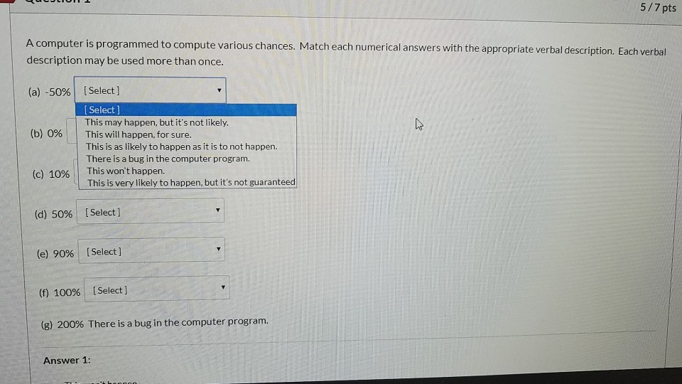 Solved 5/7 pts A computer is programmed to compute various | Chegg.com