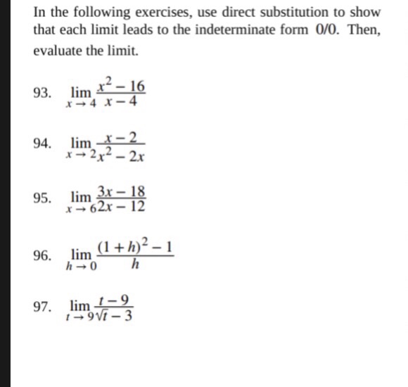Solved In the following exercises, use direct substitution | Chegg.com