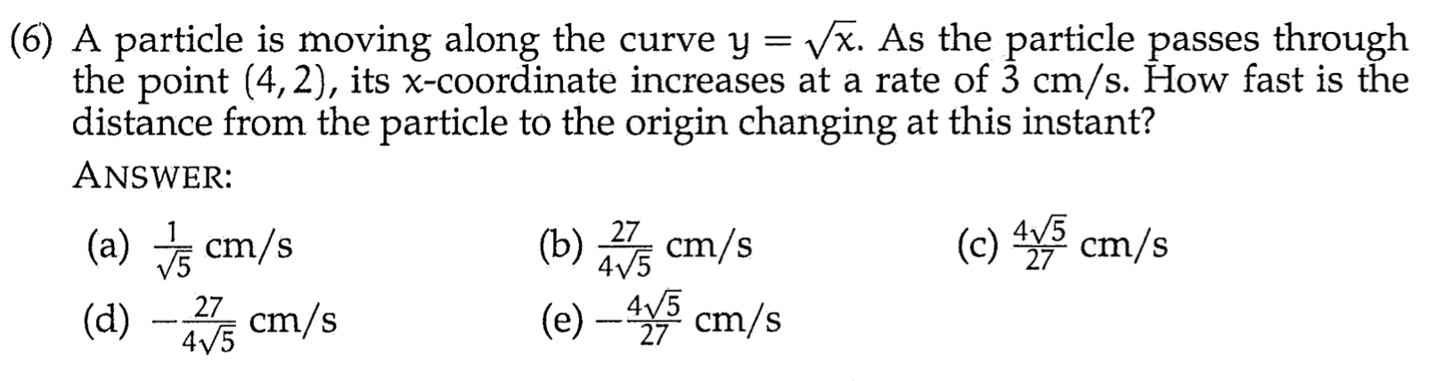 Solved (6) ﻿A particle is moving along the curve y=x2. ﻿As | Chegg.com
